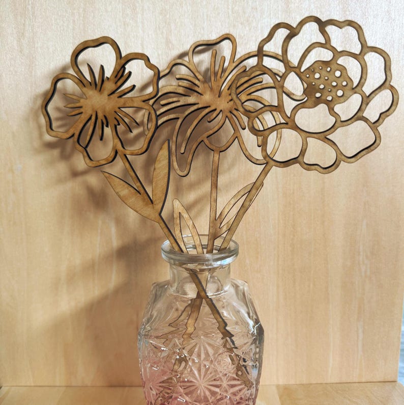 Wood Cut Flowers - Etsy