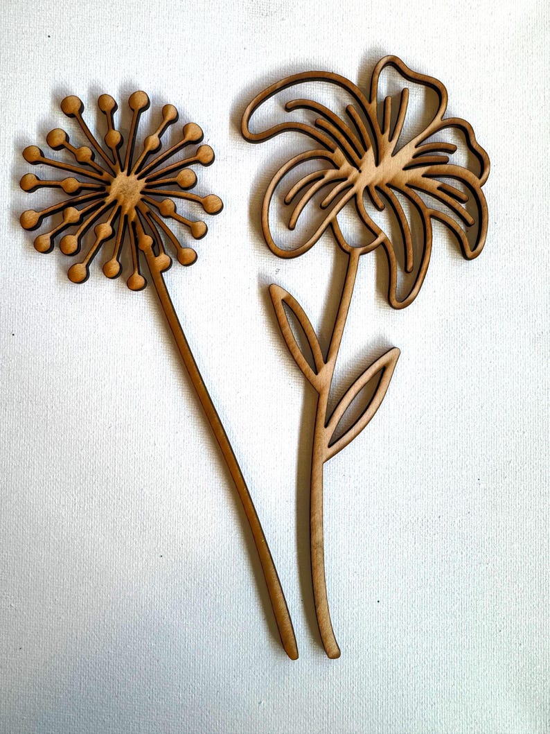 Wood Cut Flowers - Etsy