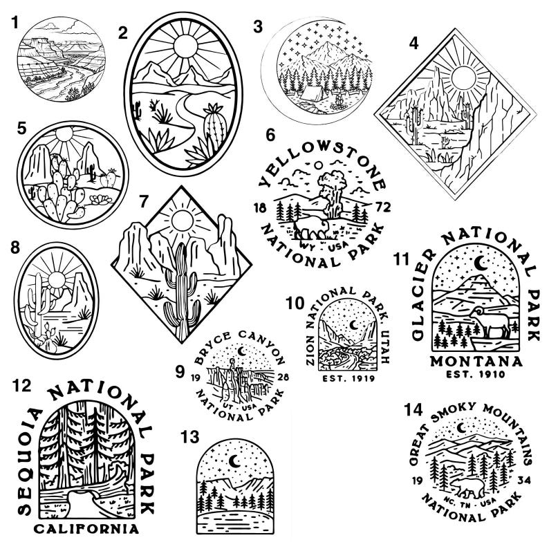 National Park Wooden Laser Cut Magnet - Etsy