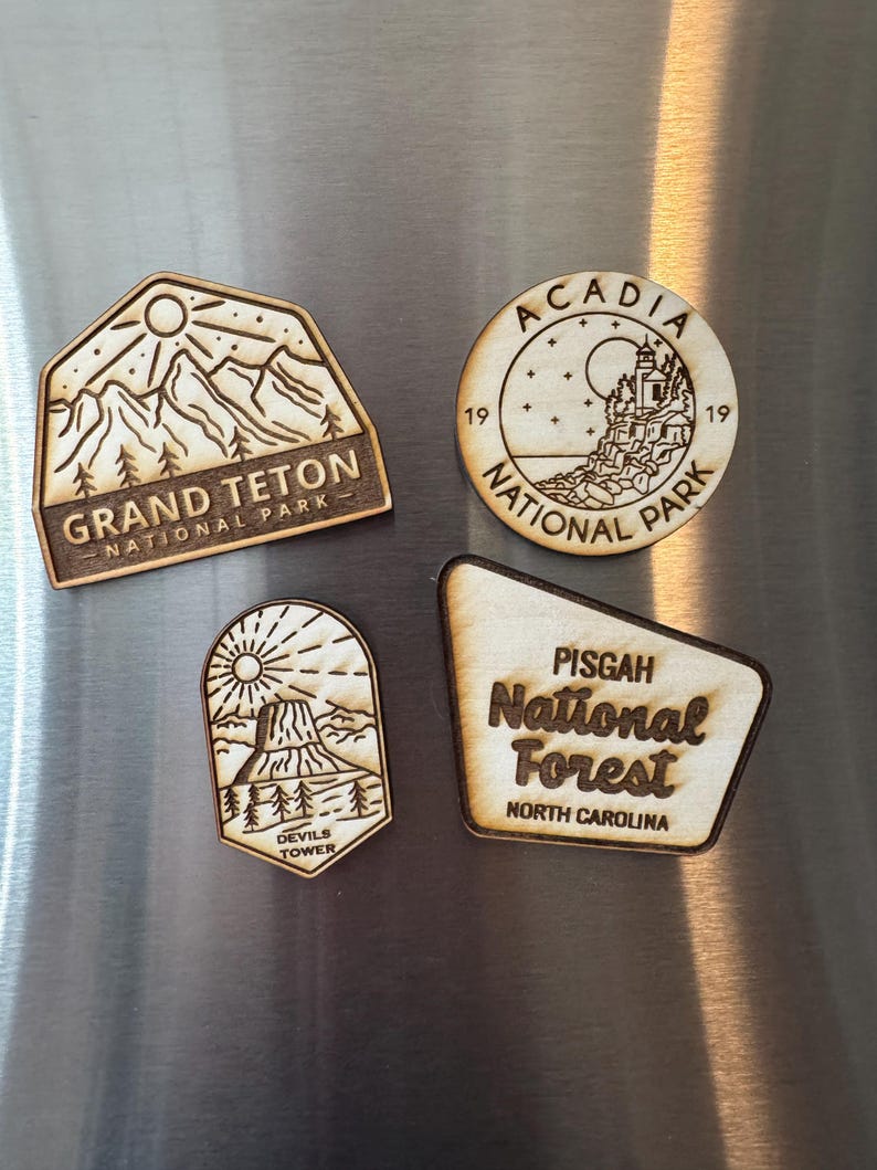 National Park Wooden Laser Cut Magnet - Etsy