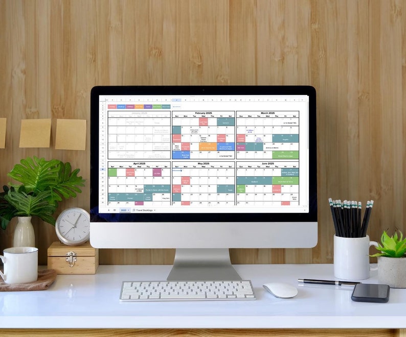 2026 Google Sheets/excel Calendar Template, Year & Months At-a-glance ...
