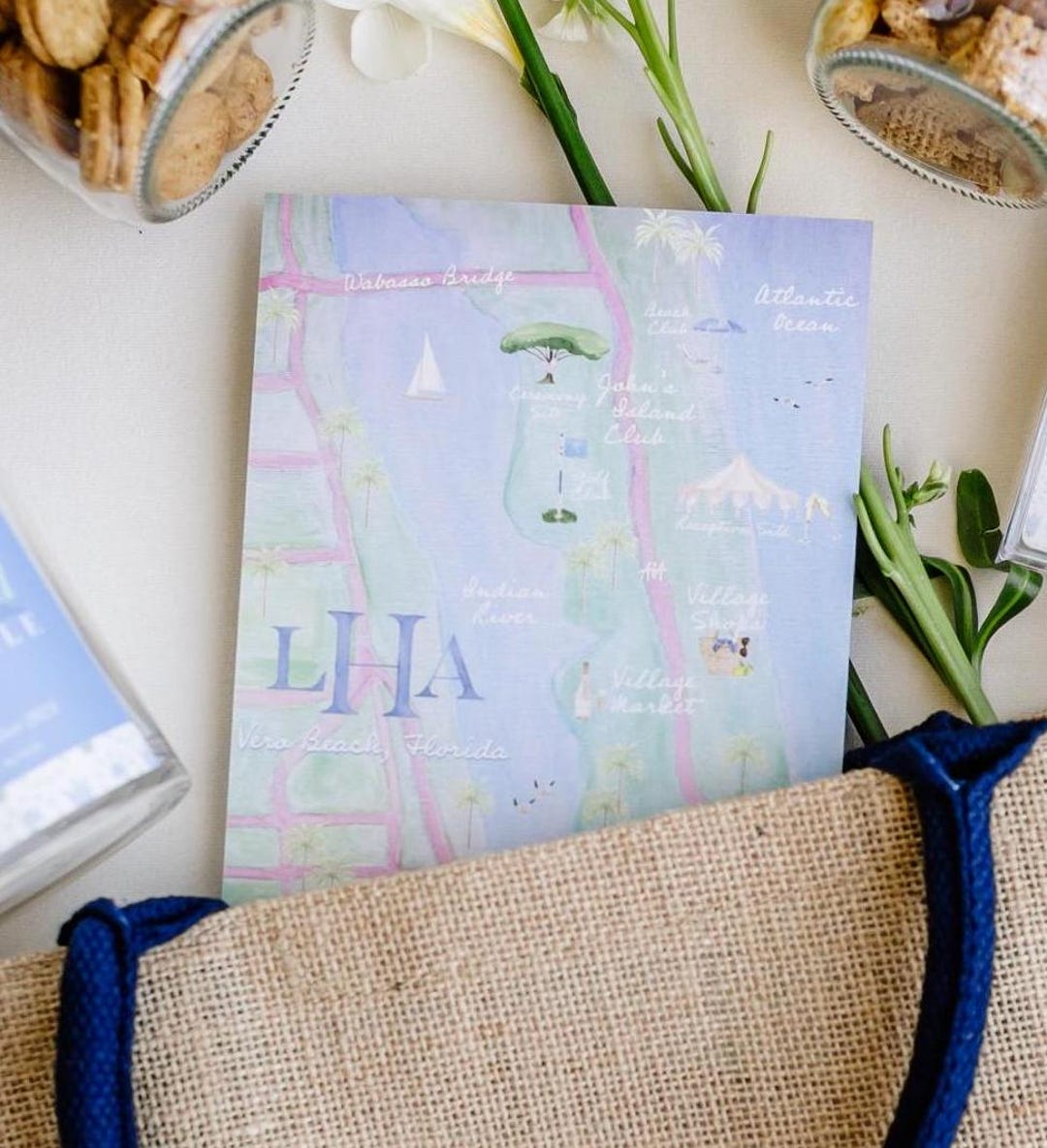 Custom Vero Beach Wedding Map - Etsy