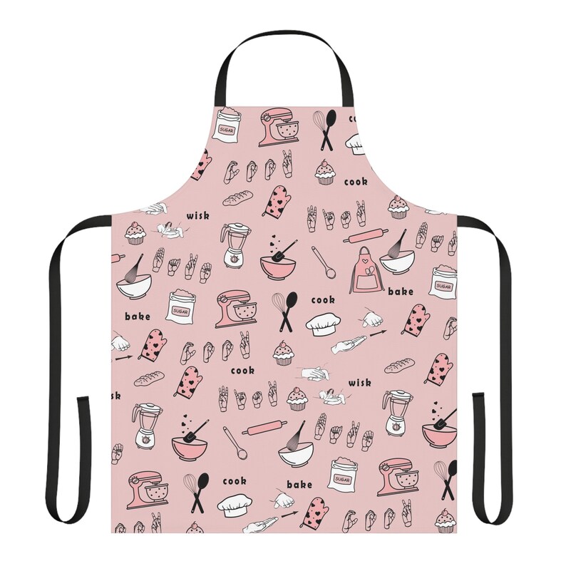ASL 'baking' Apron AOP American Sign Language Words Like 'bake', 'cook ...