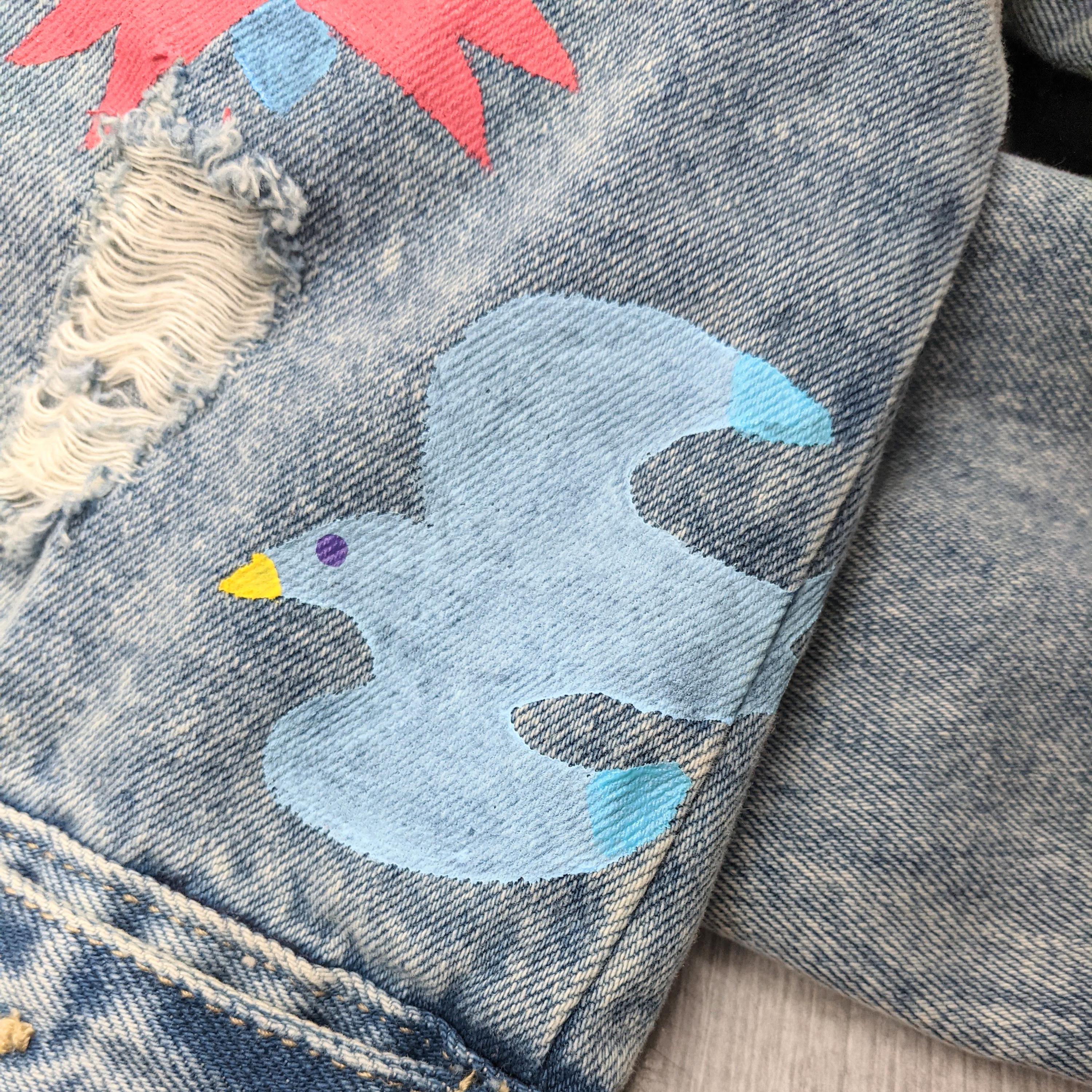 Amina Cain "indelicacy" Poetry Painted Denim Jacket - Etsy