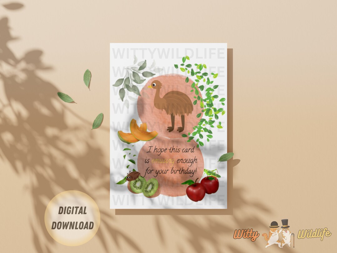 Funny Emu Birthday Card Printable Download - Etsy