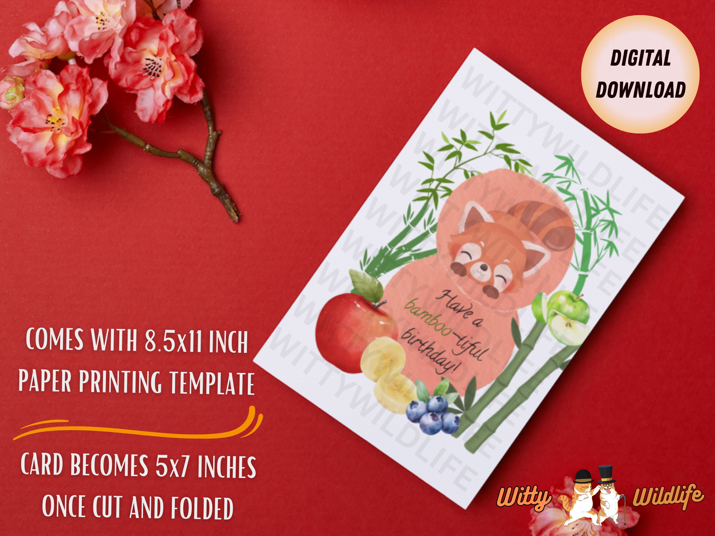 Funny Red Panda Birthday Card | Printable Red Panda Greeting Card ...