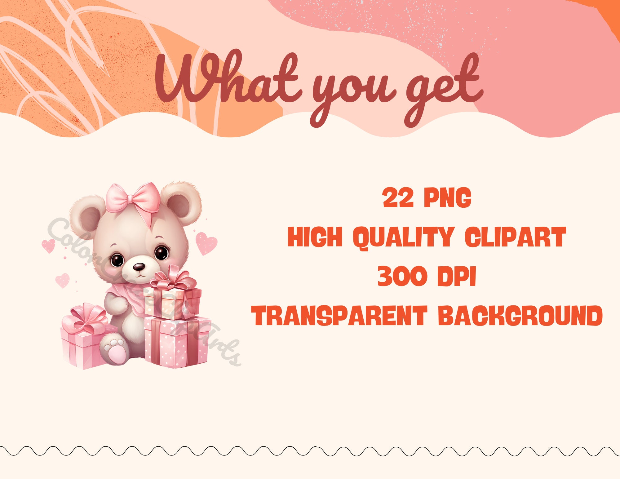 Cute Baby Girl Teddy Bear Clipart Bundle Pink Cute Bear PNG Teddy Baby ...