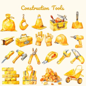 Cute Construction Clipart, Kids Excavator Bulldozer, Invitations ...