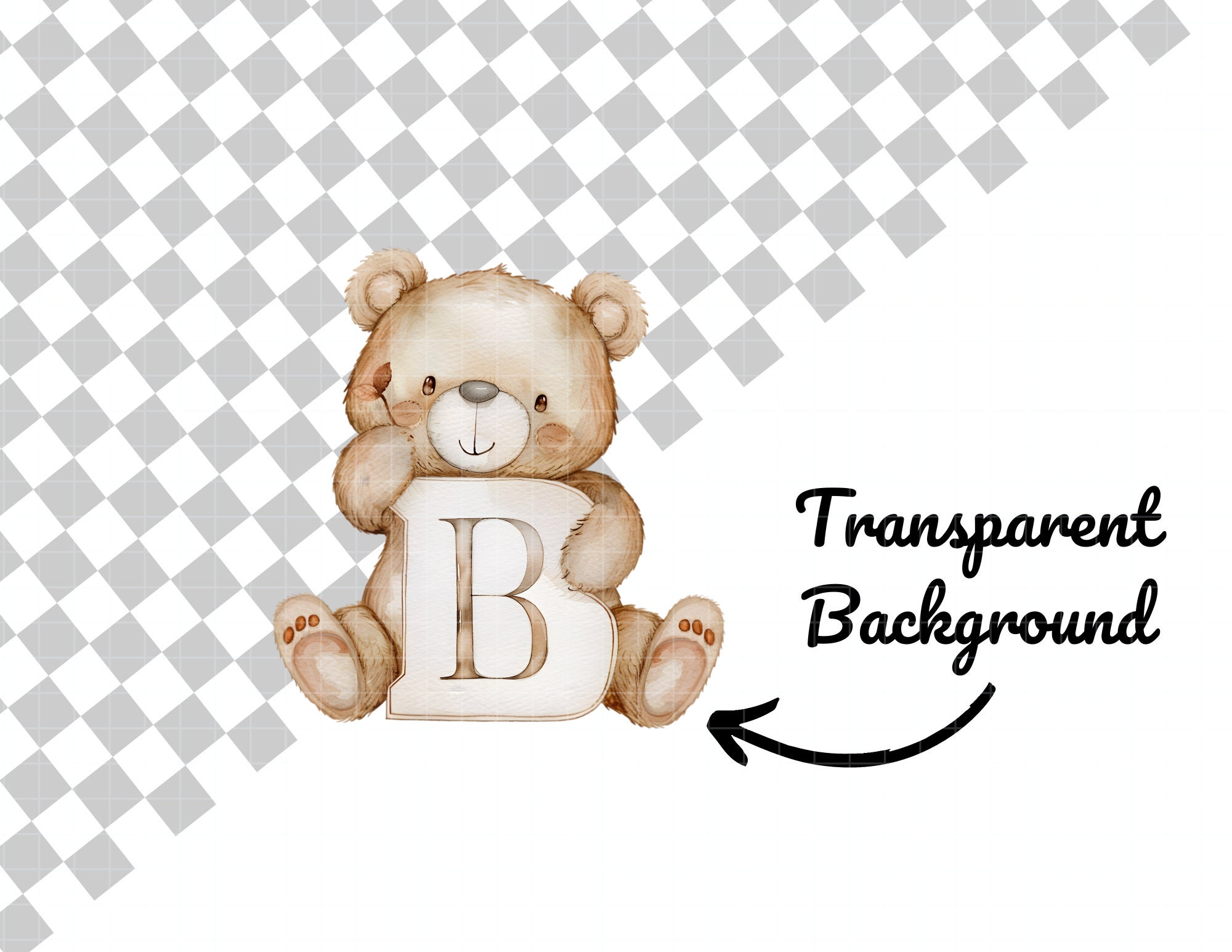 Watercolor Alphabet Animal Clipart, Alphabet Letter Clipart, Nursery ...