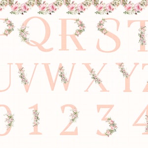 Watercolor Floral Alphabet Clipart, Wedding Clipart, Pink Alphabet PNG ...