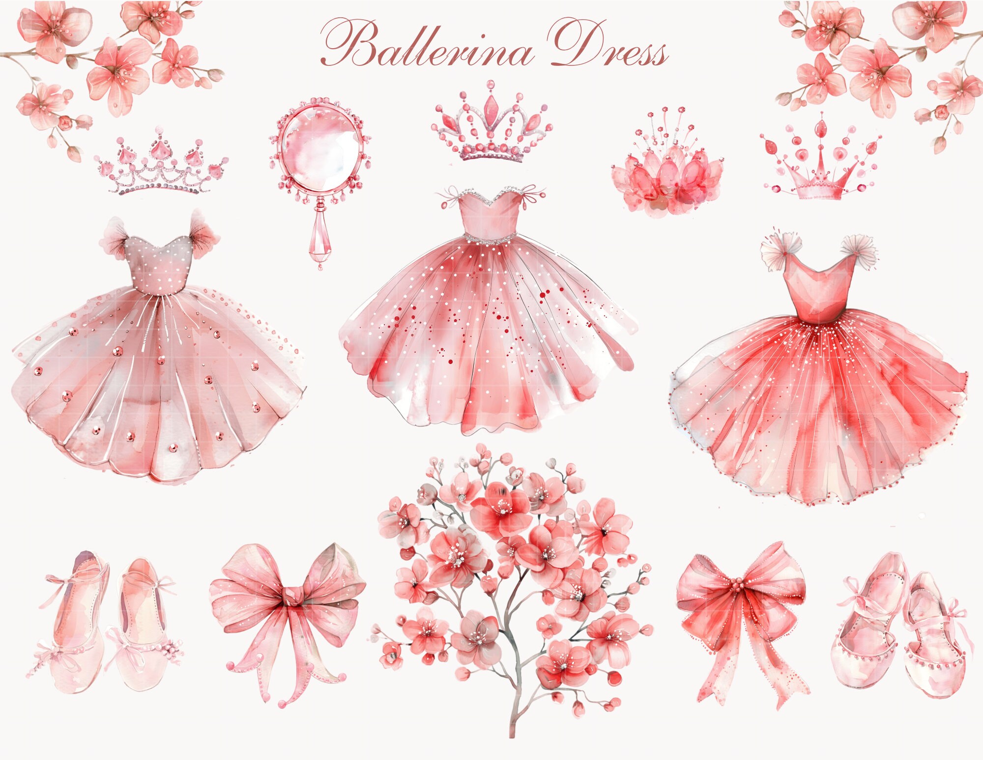 Cute Ballerina Clipart, Watercolor Ballet Clipart, Swan Lake Clipart ...