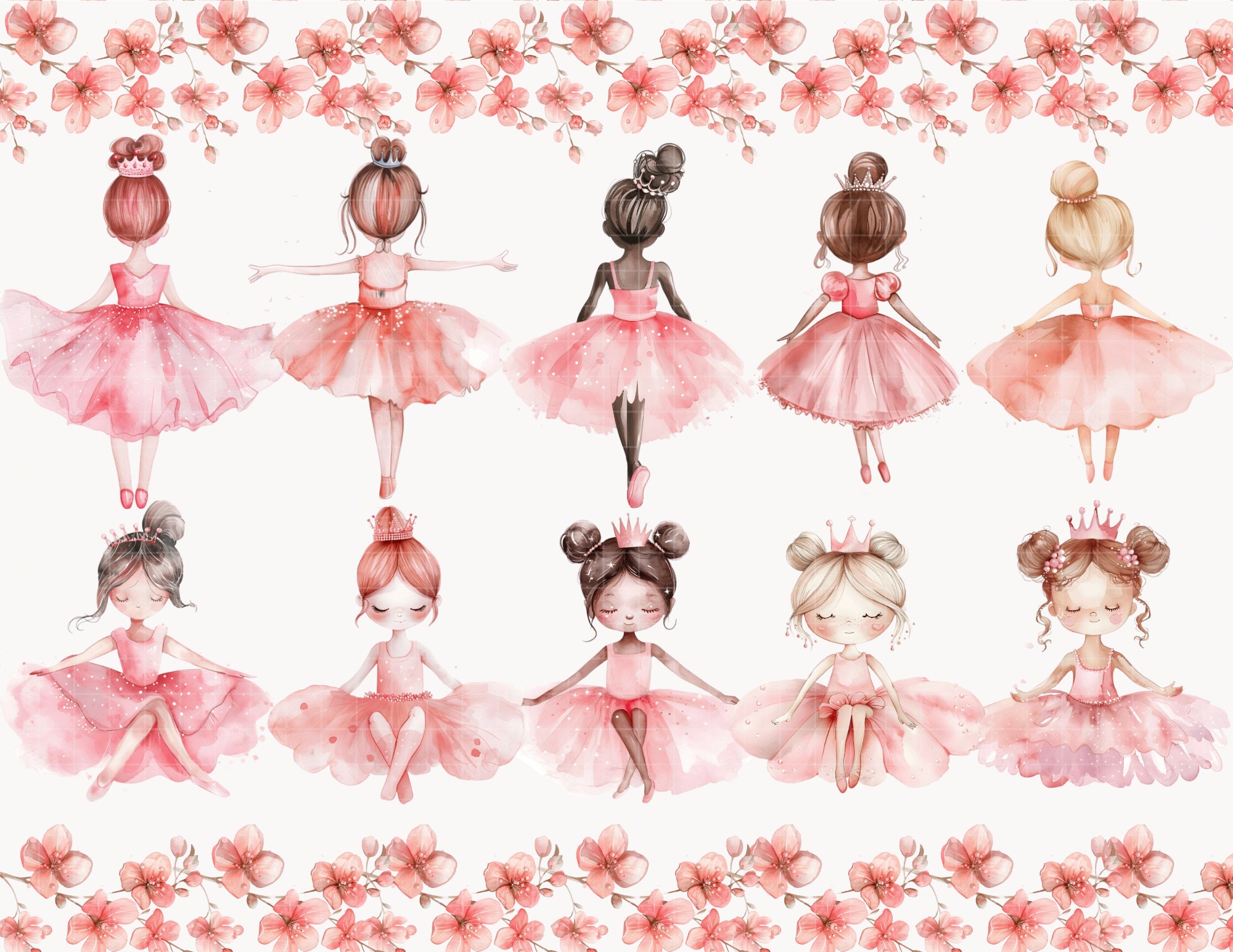 Cute Ballerina Clipart, Watercolor Ballet Clipart, Swan Lake Clipart ...