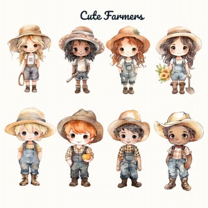 Cute Farm Clipart, Farm Animals Watercolor, Farm Baby Animals, Little ...