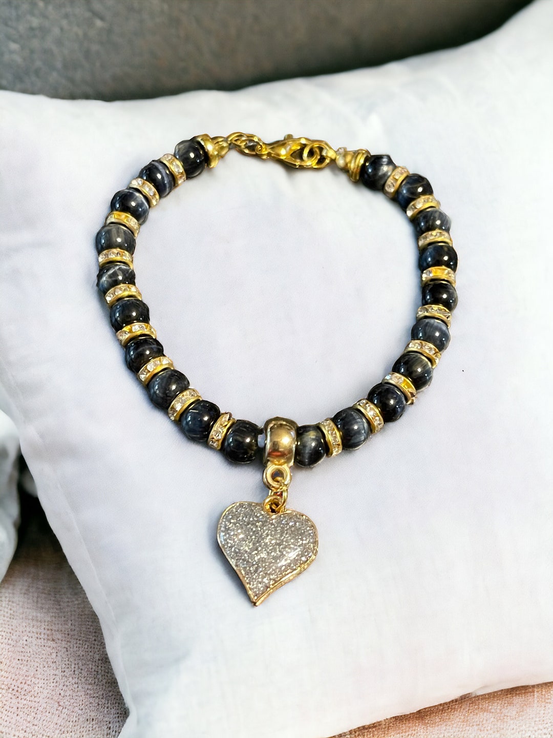 Hawkeye and Gold Spacers With Heart Charm - Etsy