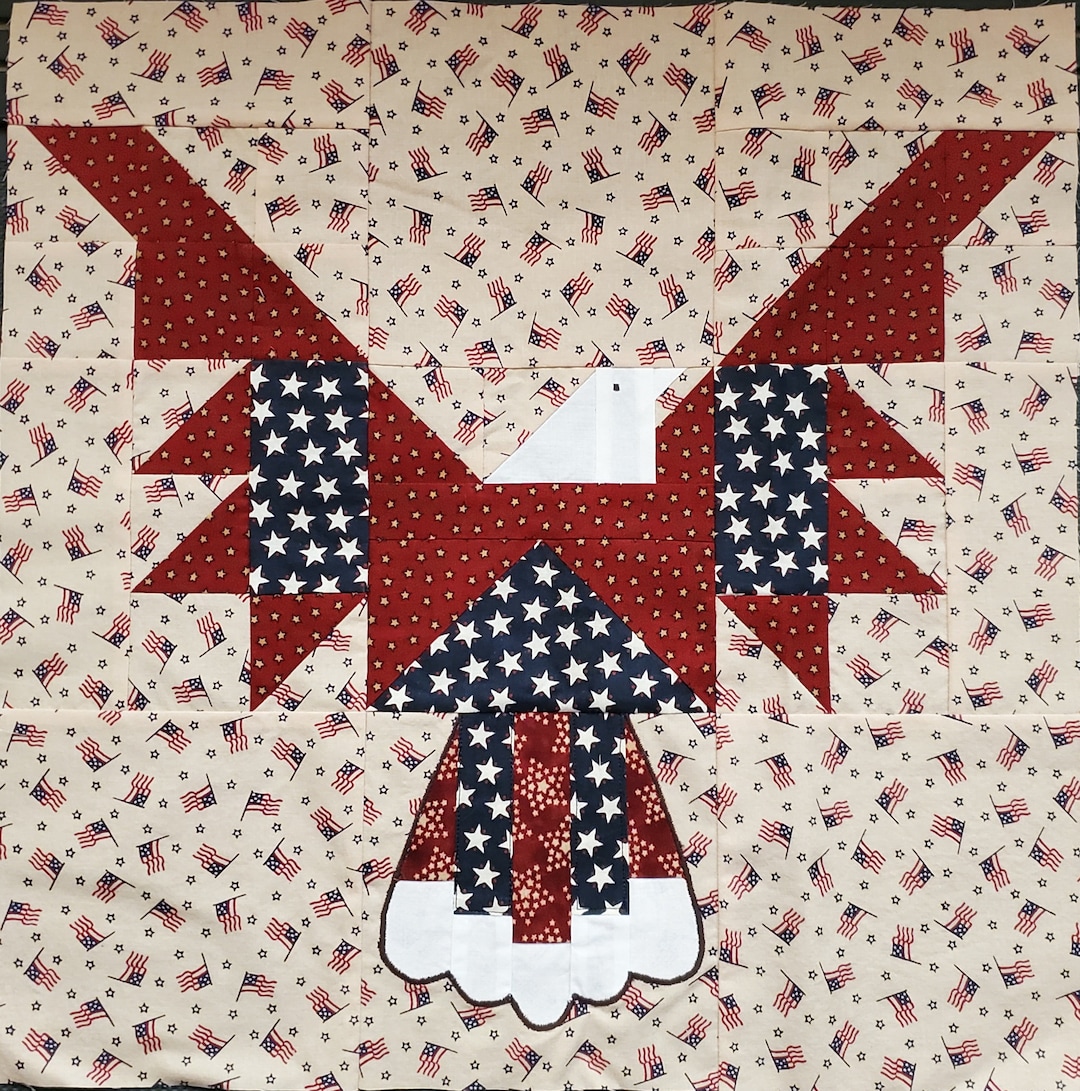 Patriotic Eagle Quilt Block to Finish - Etsy