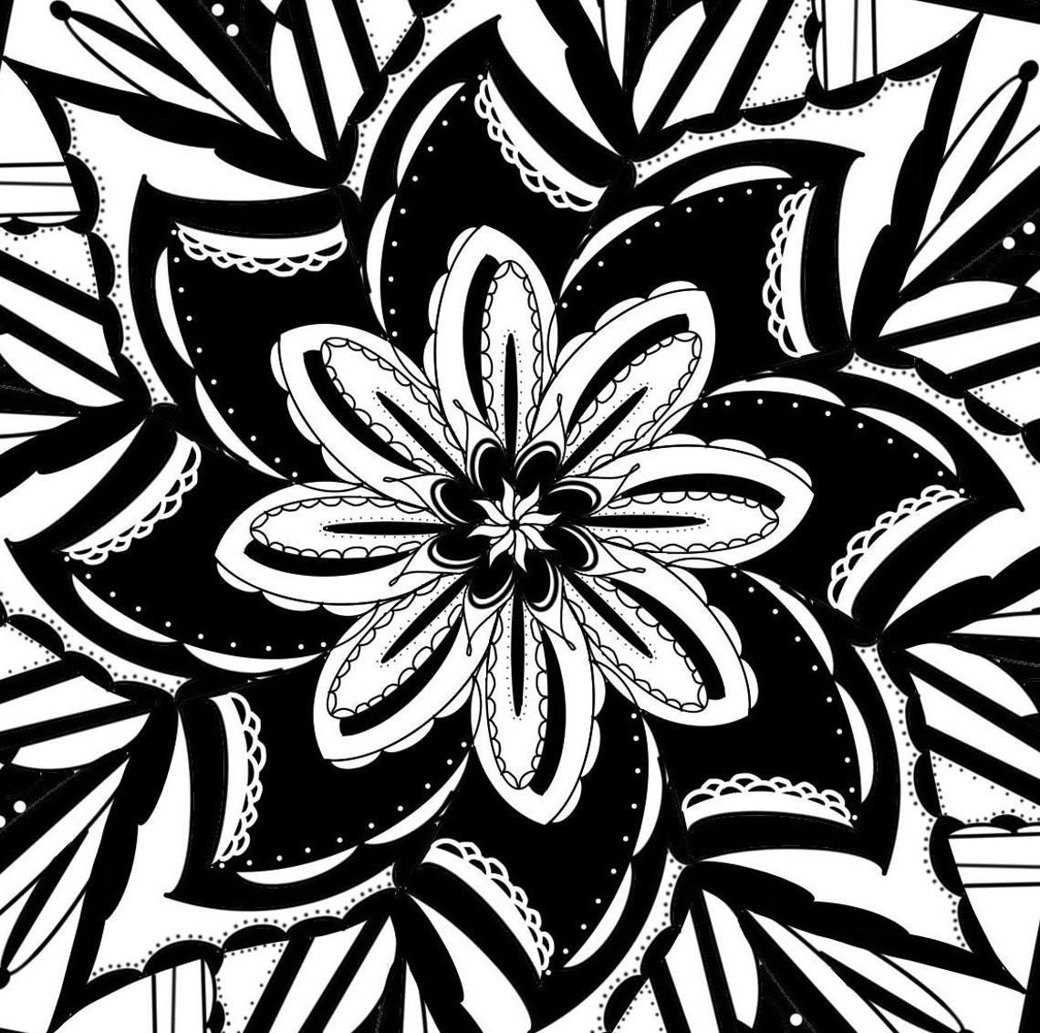 Rotational Symmetrical Mandala Design Digital Download - Etsy