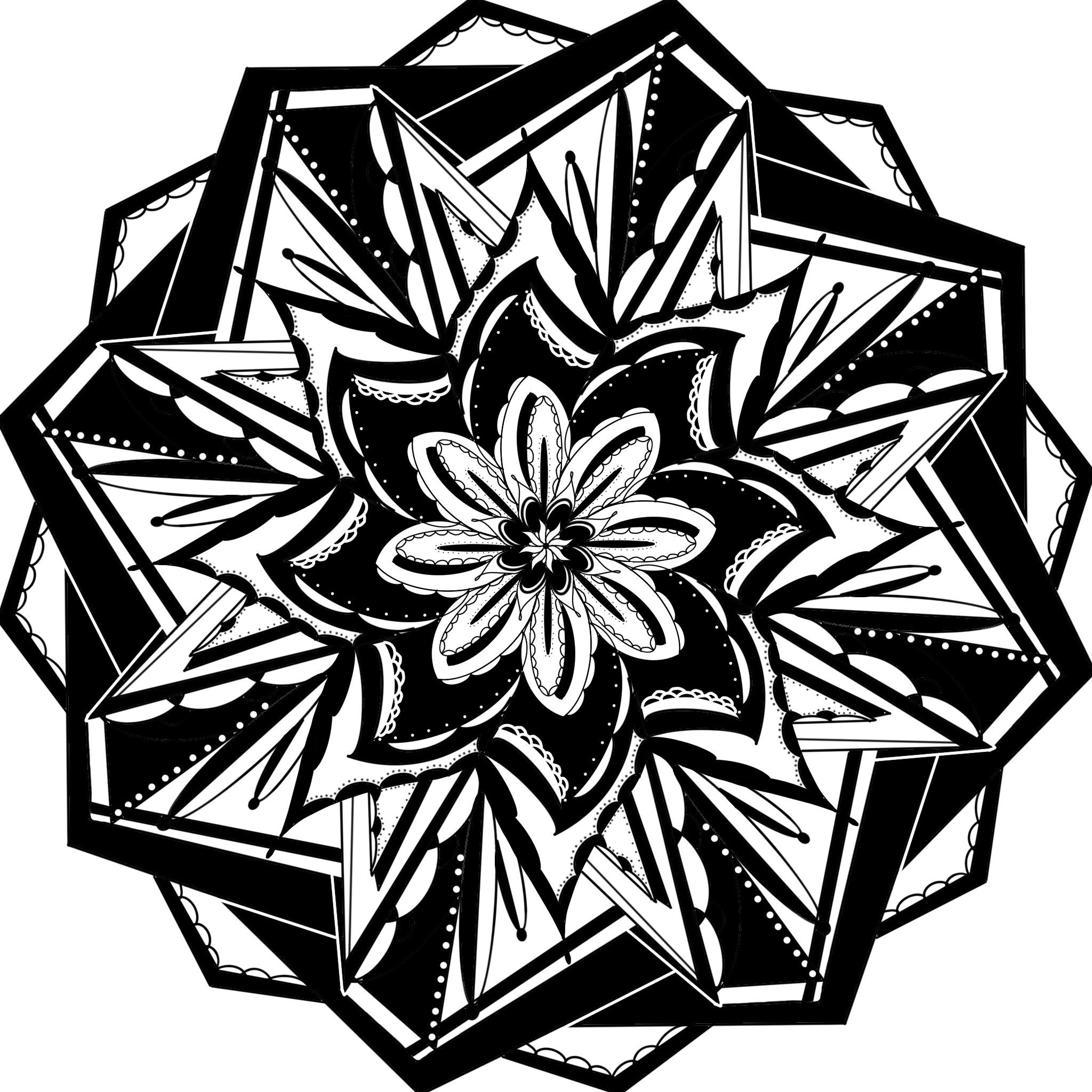 Rotational Symmetrical Mandala Design Digital Download - Etsy