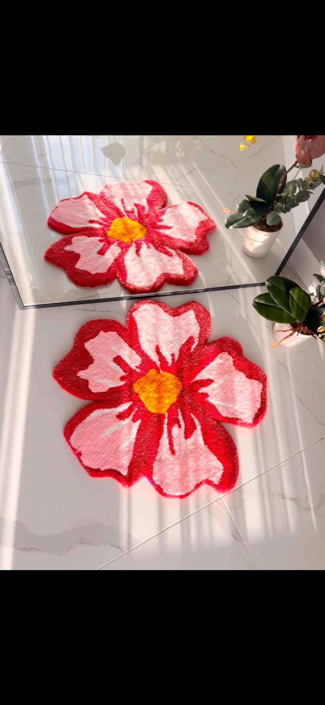 Lotus Flower Fluffy Handmade Tufted Rug - Etsy