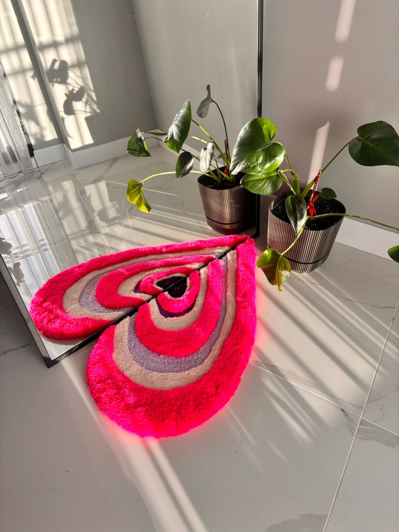 Heart Shaped Nested Mirror Front 3D Fluffy Tufted Rug - Etsy
