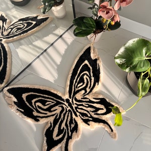 Gothic Butterfly Fluffy Handmade Tufted Rug - Etsy