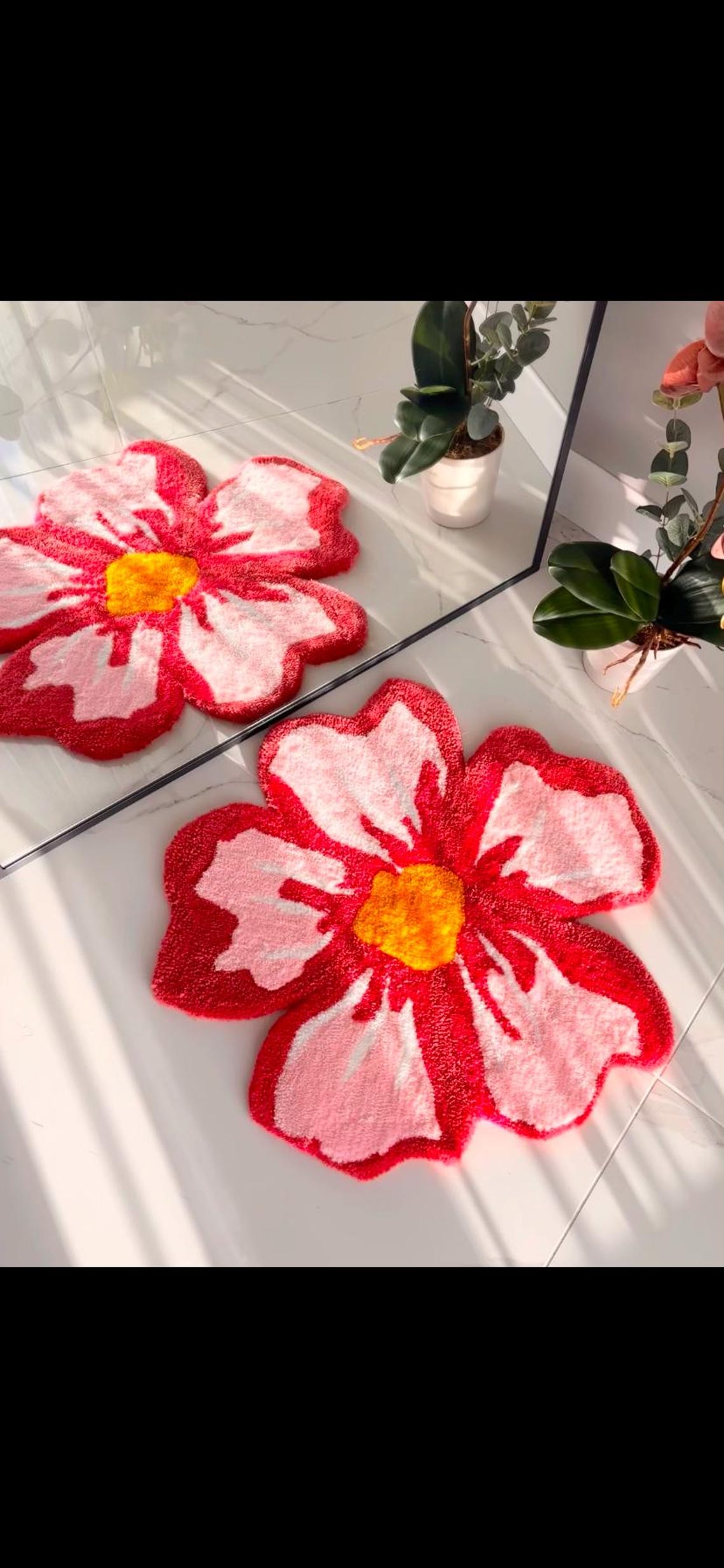 Lotus Flower Fluffy Handmade Tufted Rug - Etsy