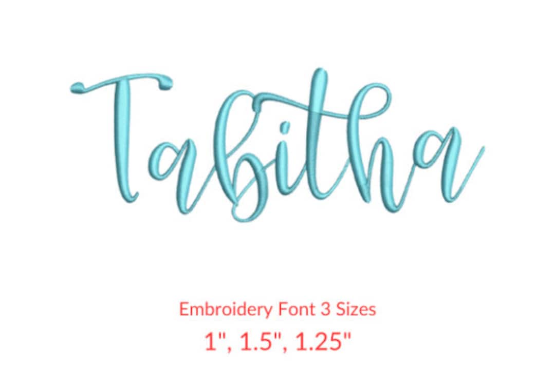 Tabitha Script Fonts Embroidery Design - Etsy