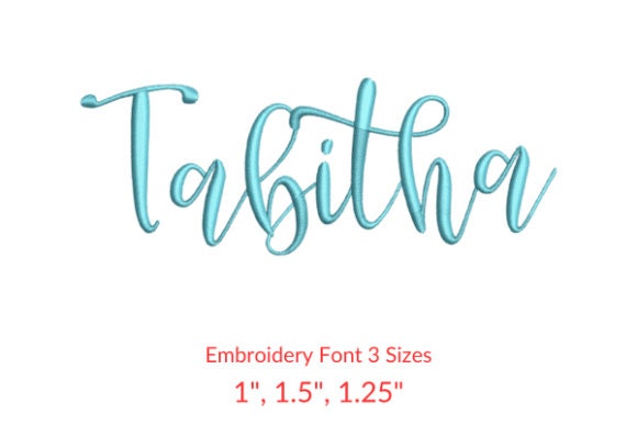 Tabitha Script Fonts Embroidery Design - Etsy