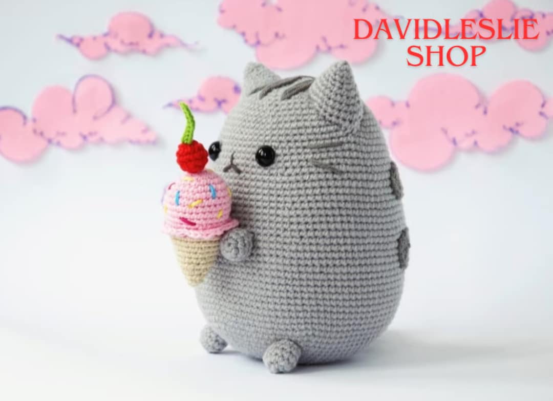 Crochet Pattern Pusheen With Ice Cream for Gift Home PDF Download - Etsy