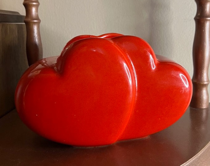 Vintage 1980's Red Teleflora Double Heart Planter/vase - Etsy
