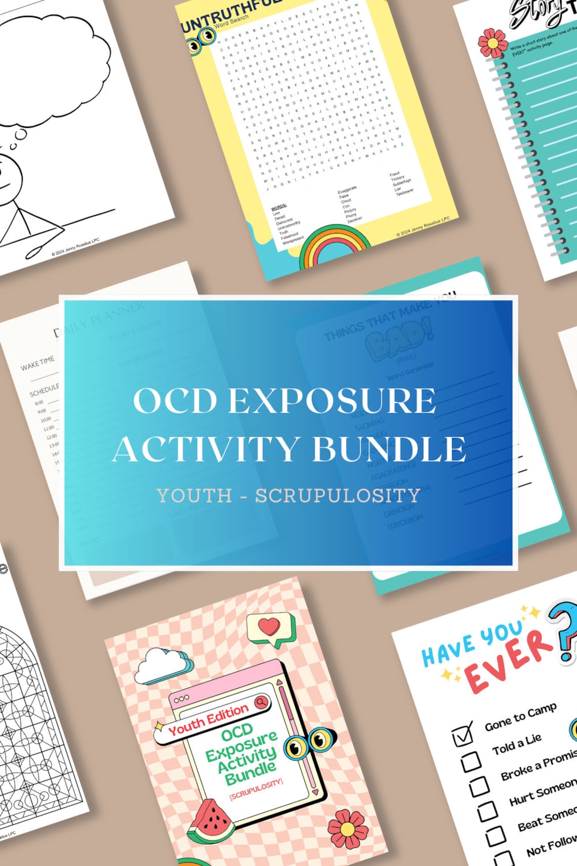 Scrupulosity OCD Youth Exposure Bundle Digital Download Exposure ...