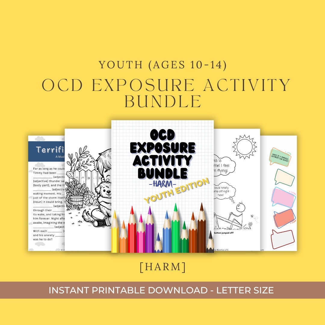 Harm YOUTH OCD Exposure Activities Digital Download Exposure Therapy ...