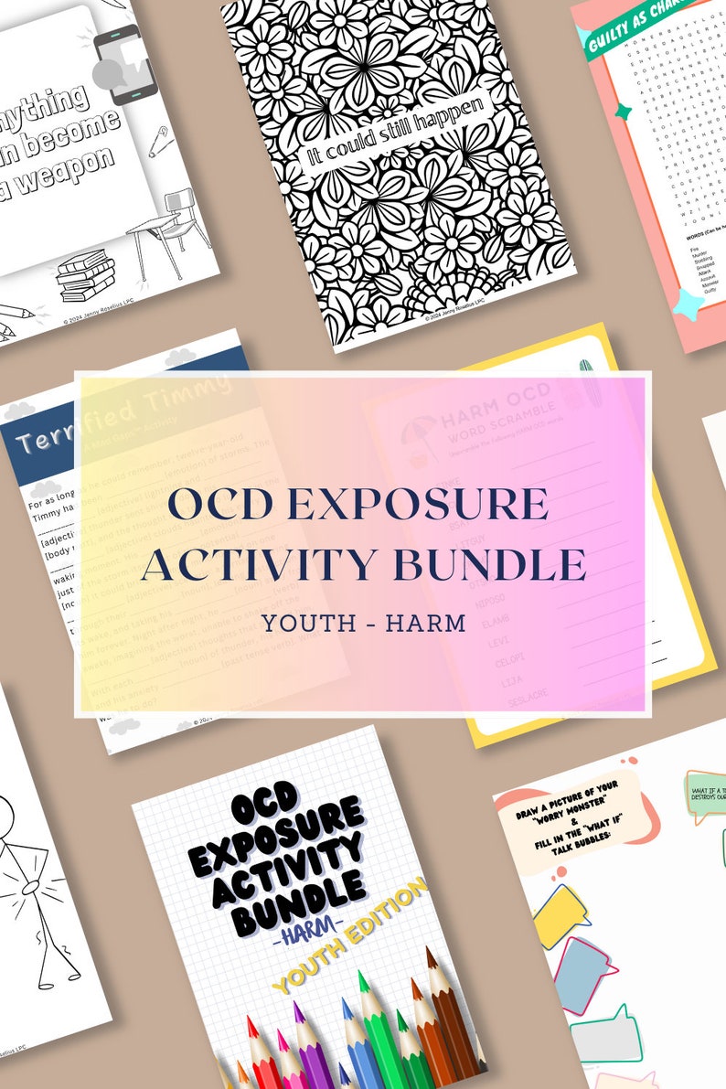 Harm YOUTH OCD Exposure Activities Digital Download Exposure Therapy ...