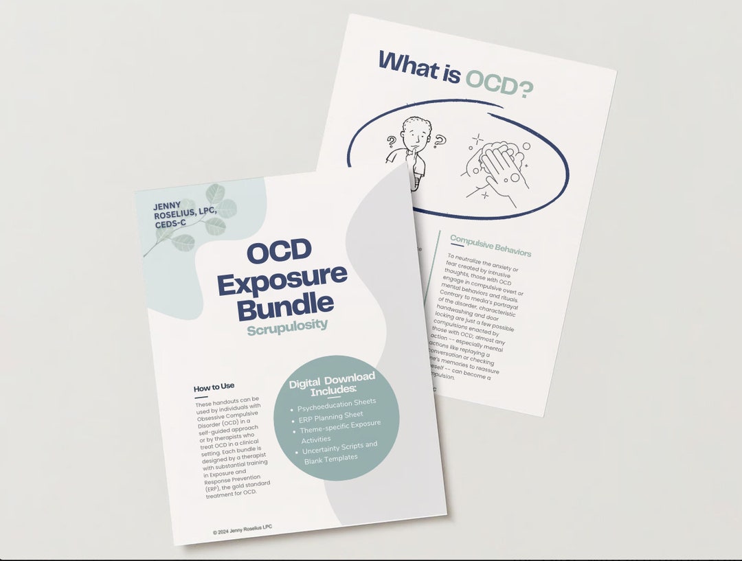 Scrupulosity OCD Exposure Bundle: ERP Therapy Worksheets (digital ...