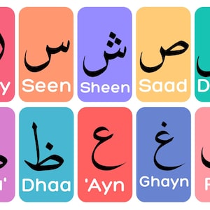 Arabic Alphabet Flashcards - Etsy
