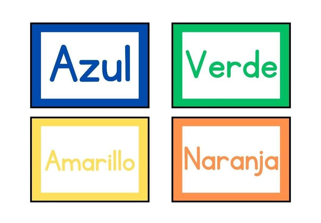 Spanish Colors Flashcards - Etsy