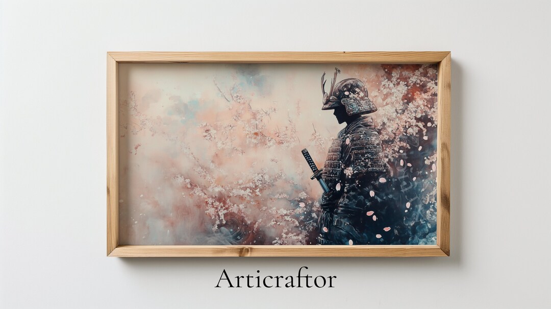 Samurai Cherry Blossom, Japanese Warrior Art, Ethereal Sakura Landscape ...