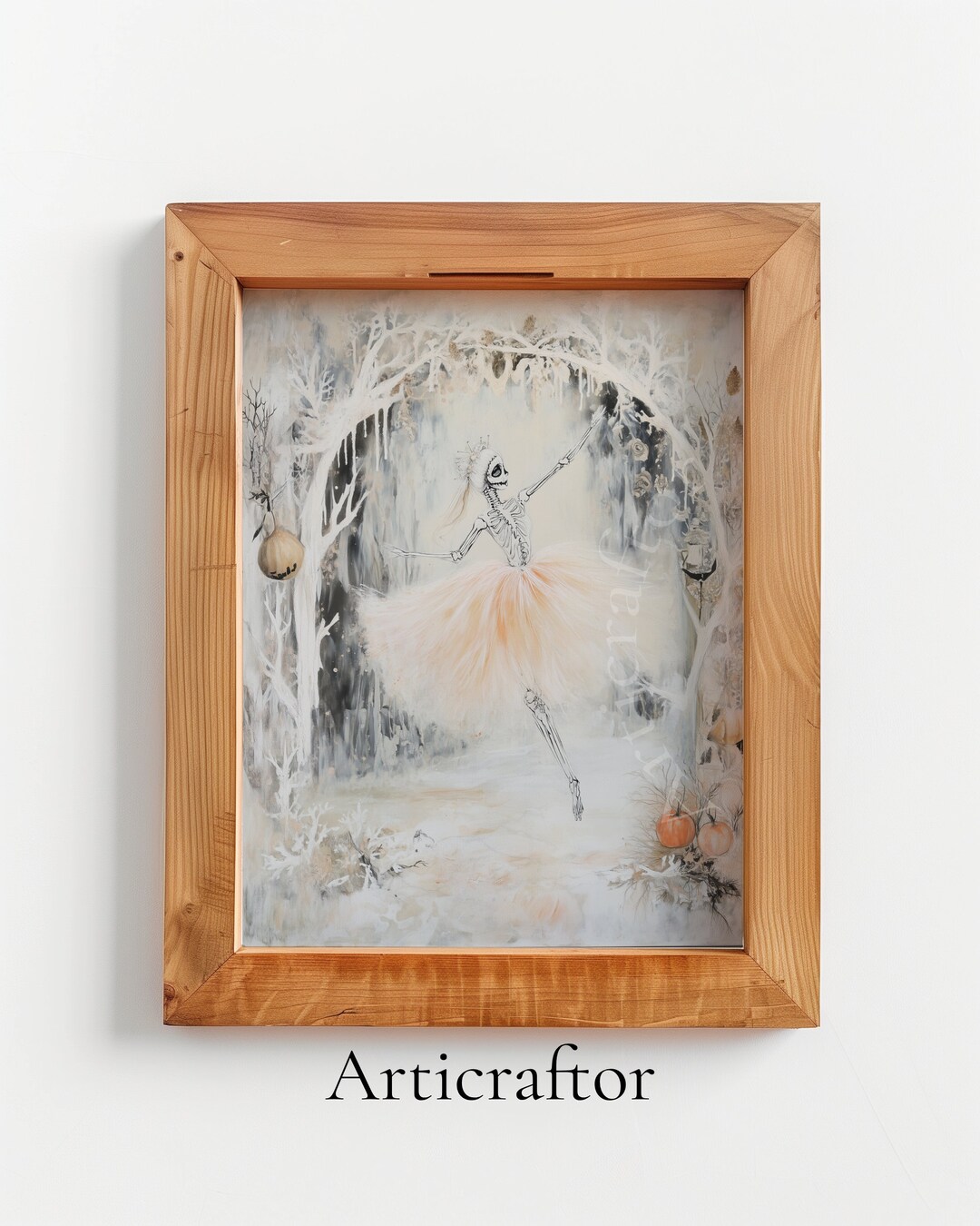 Spooky Skeleton Ballerina, Halloween Dance, Whimsical Gothic Decor ...