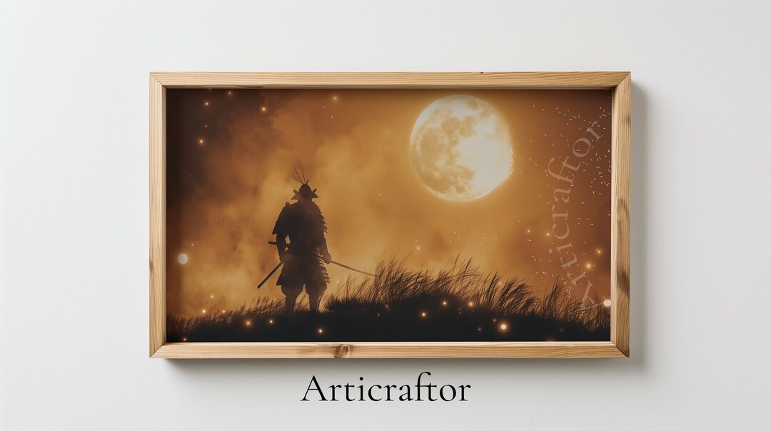 Samurai Silhouette, Full Moon Night, Japanese Warrior, Mystical ...