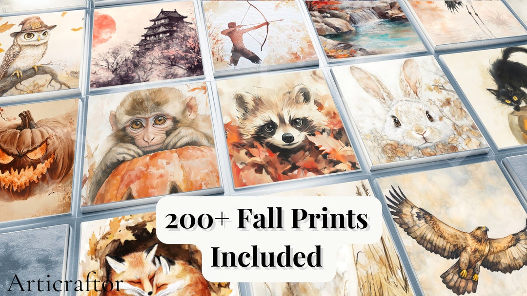 200+ Fall Themed Digital Bundle, Autumn Landscape Backgrounds, Cozy ...