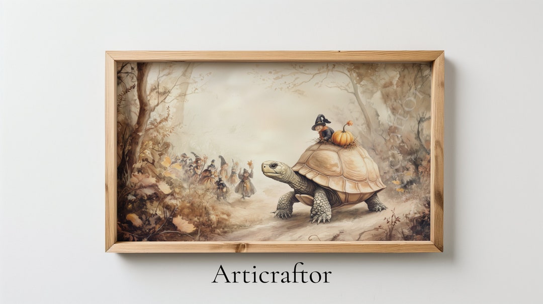 Whimsical Turtle Witch, Autumn Forest Magic, Halloween Enchanted ...