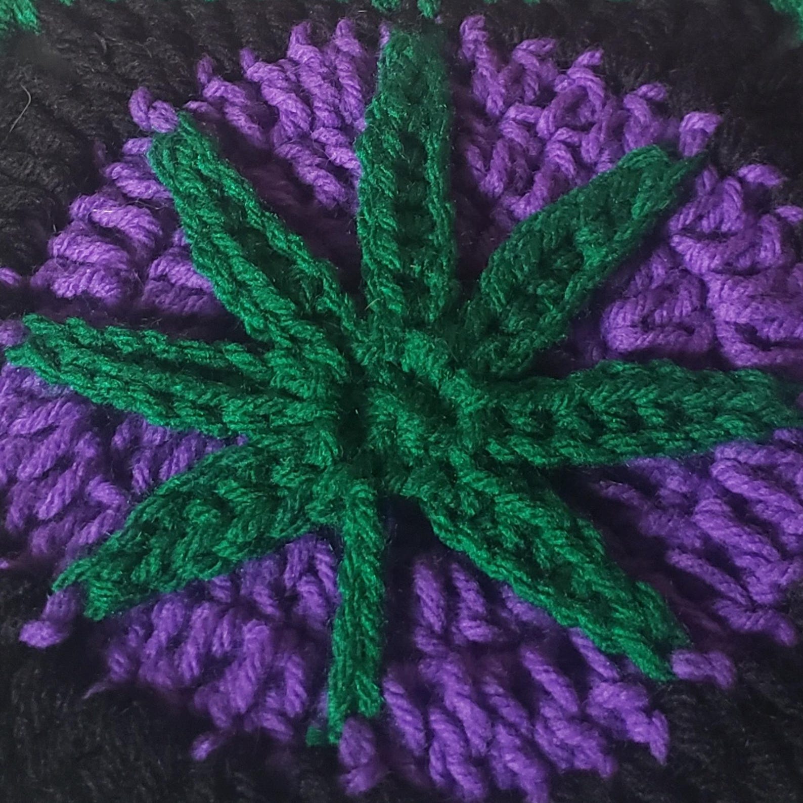 Cannabis Leaf Granny Square Crochet Pattern – Weed Motif (PDF Pattern ...