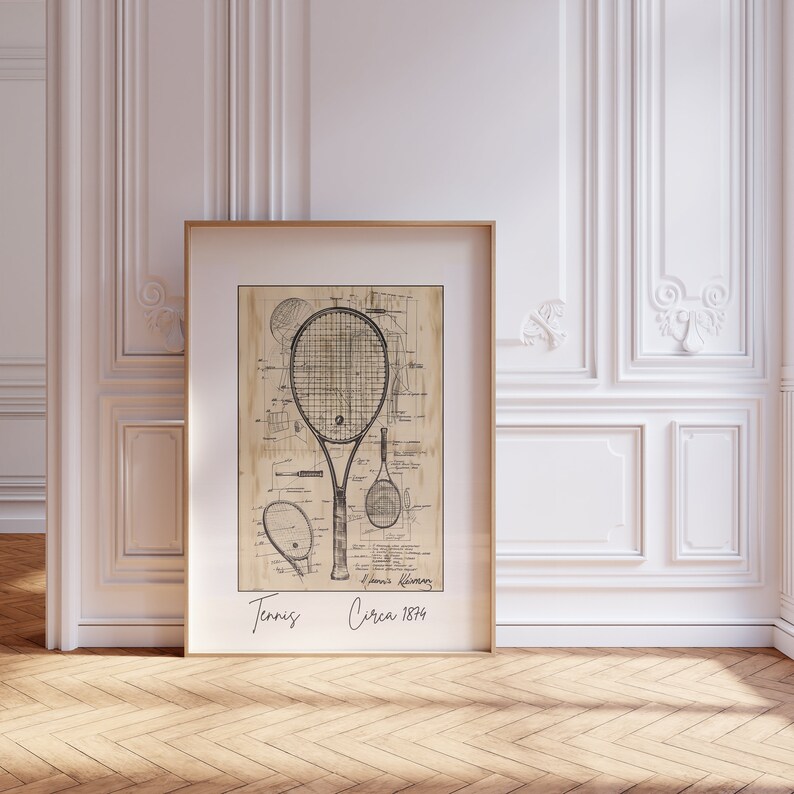 Vintage Tennis Wall Art Print | Tennis Print | Tennis Poster - Etsy