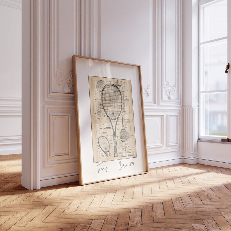 Vintage Tennis Wall Art Print | Tennis Print | Tennis Poster - Etsy