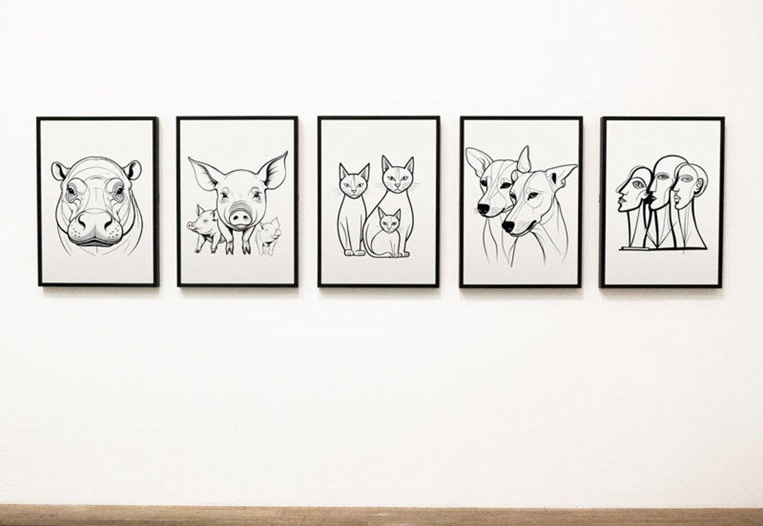 Animal Black Line Art Clipart, 68 High-quality PNG and JPG, Clipart ...