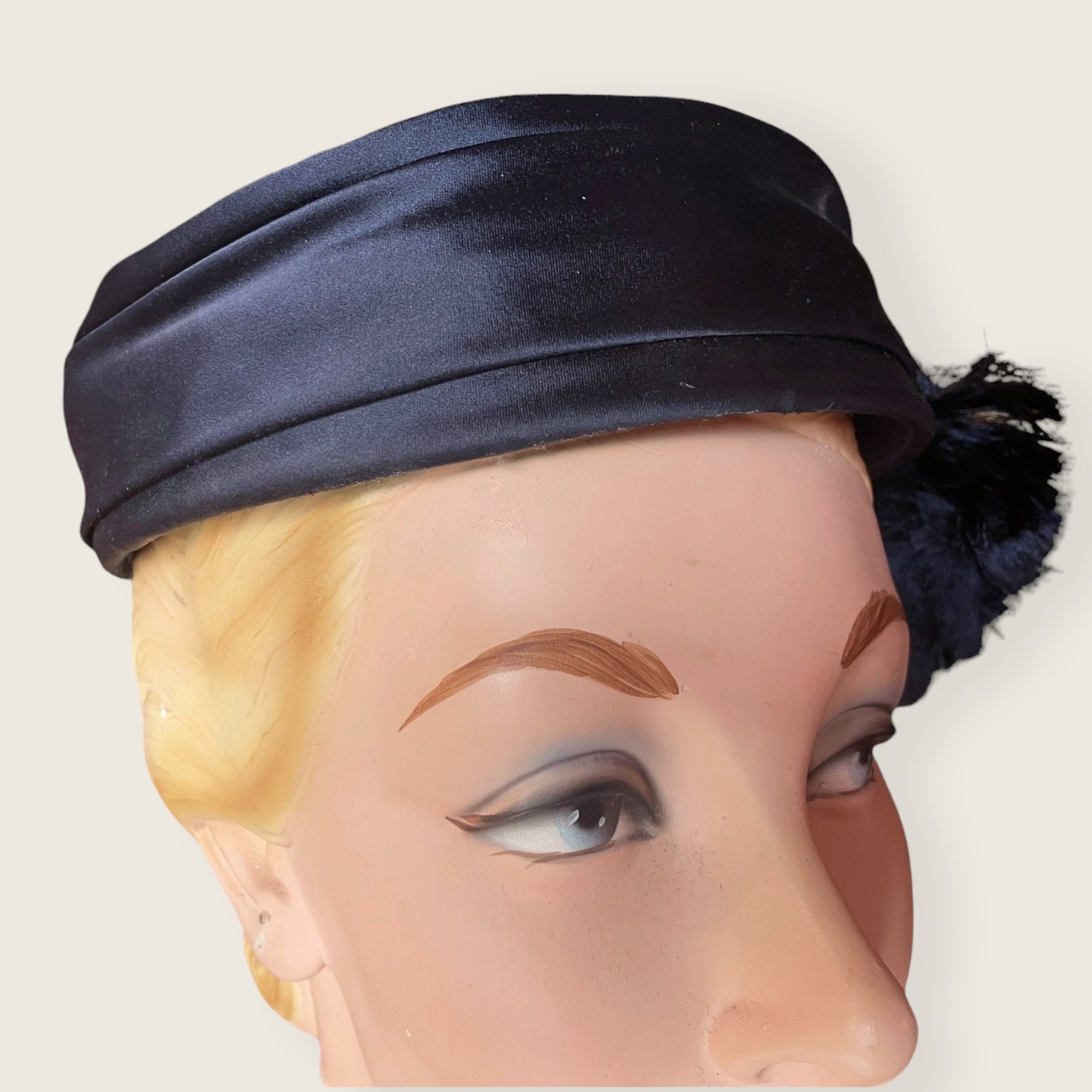 1950s Hat Lovely 50s Satin Pillbox Hat - Etsy