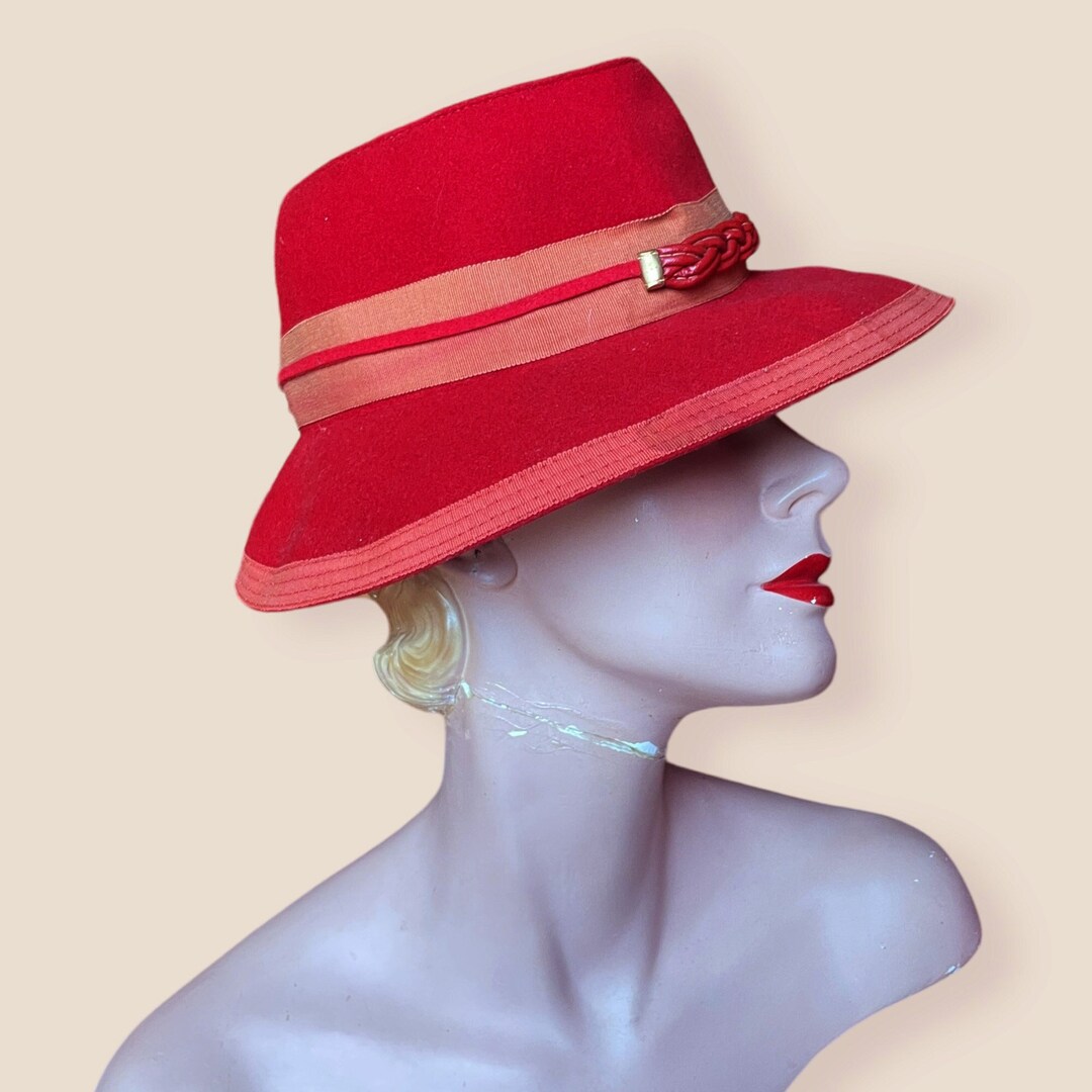 1940s Hat Chic 40s Red Wool Fedora - Etsy
