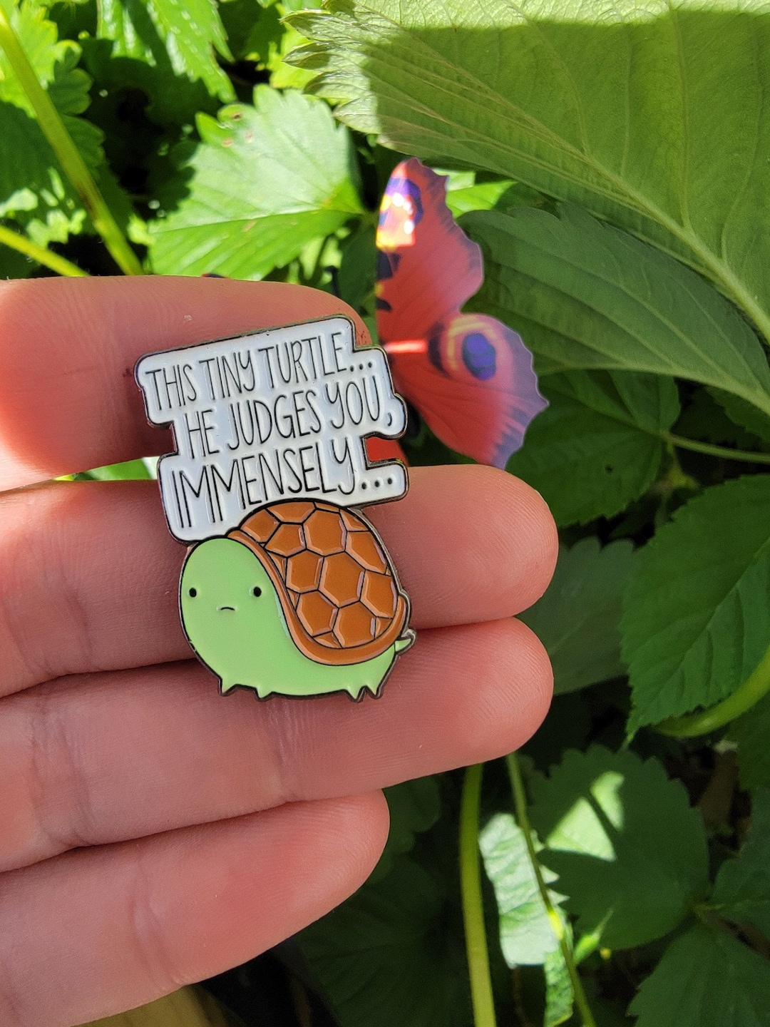 Turtle Enamel Pin, Vibe Enamel Pin, Cute Enamel Pin, Nature Pin, Enamel ...