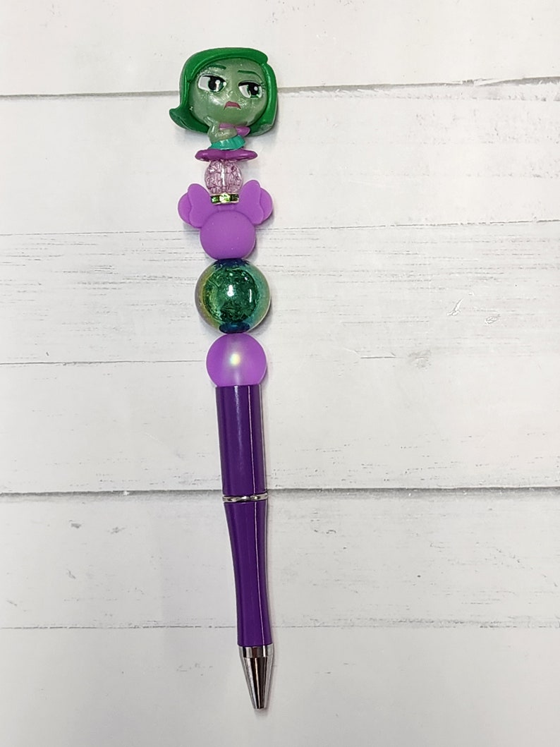 Inside Out Inspired Doorable Pen, Joy, Anger, Fear, Disgust, Beaded ...