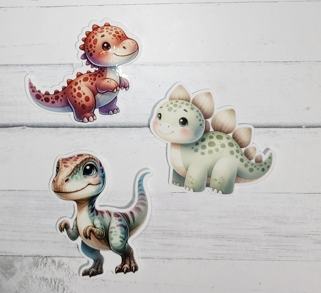 Dinosaur Stickers, Cute Dinosaur Stickers, Watercolor Dinosaur, Dino ...