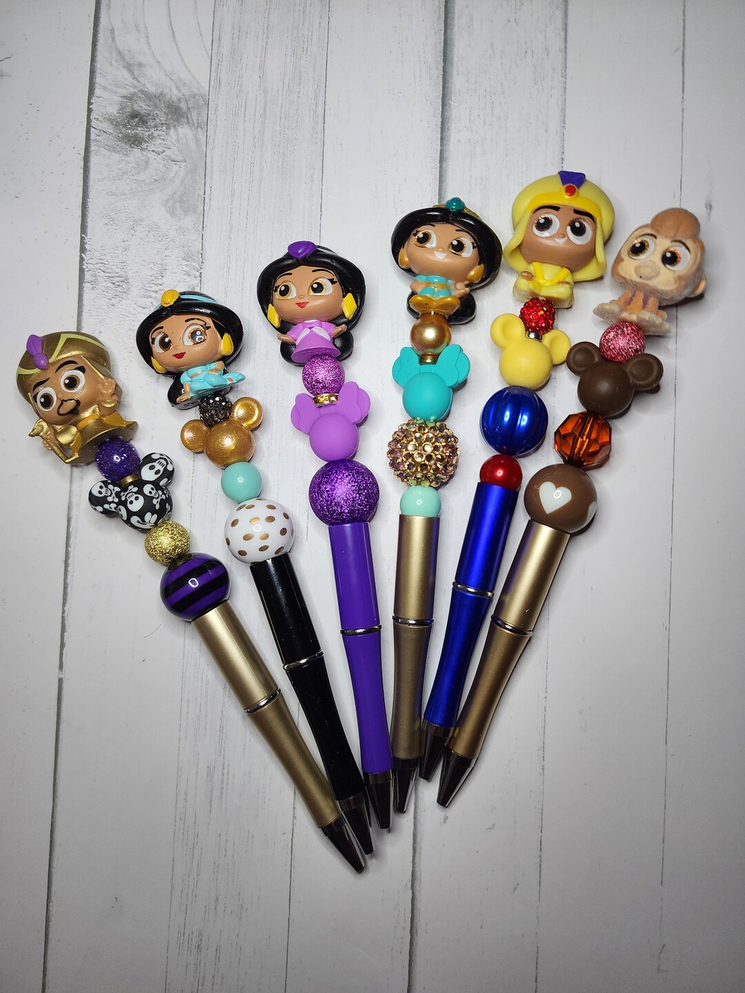Aladdin Inspired Doorable Pen, Princess Jasmine, Abu, Jafar, Beaded ...